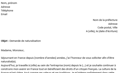 Lettre de motivation naturalisation : modèle PDF et conseils (France)